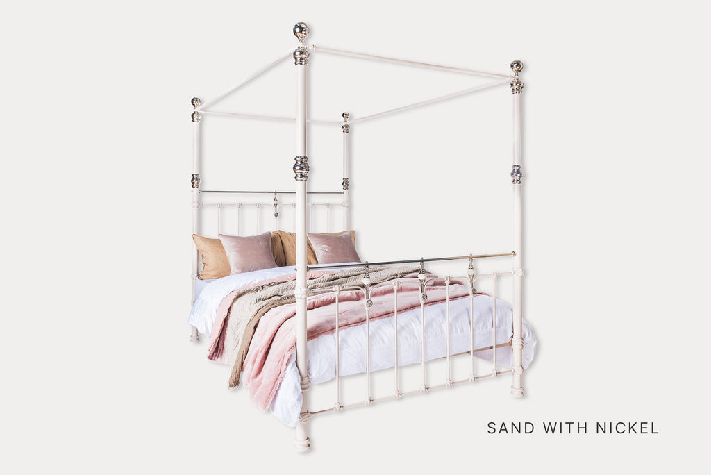 Antique Metal Four Poster | Ornate Cast Iron Bed Frame – Cornish Beds