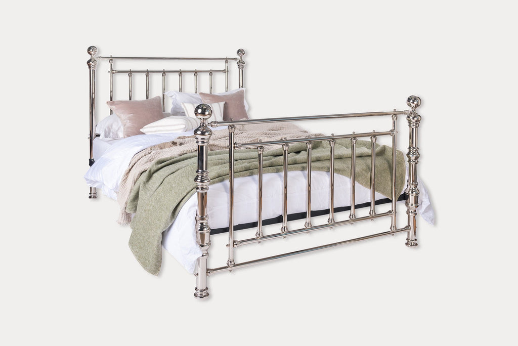 Traditional Bedstead | Polished Nickel Victorian Bedframe – Cornish Beds