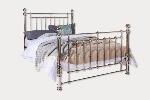 Regal Nickel Metal Bedframe | Traditional Victorian Castings – Cornish Beds
